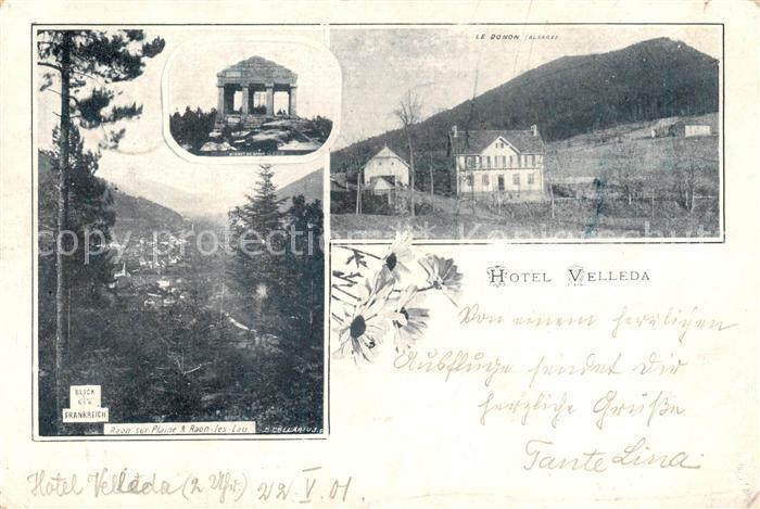 AK / Ansichtskarte Donon_67_Alsace Hotel Velleda Sommet du Donon vue ...