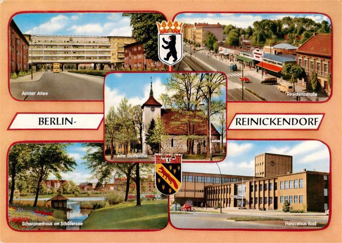 AK / Ansichtskarte 73888902 Reinickendorf_Berlin Aroser Allee Residenzstrasse Schwanenhaus am ...