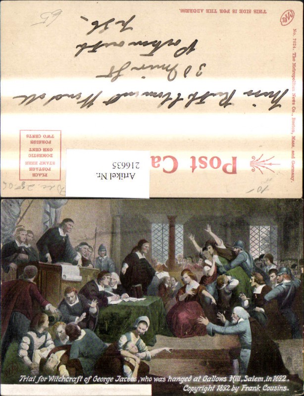 216635,Künstler Ak Trial for Witchcraft of George Jacobs Hanged at ...