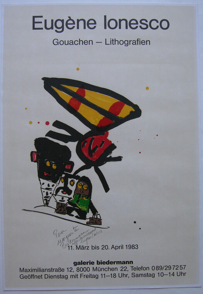Eugene Ionesco (1909-1994) Gouachen Lithografien Orig Lithografie 1983 ...