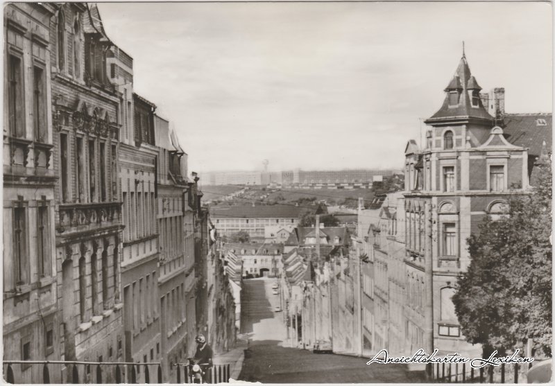 AK / Ansichtskarte Meerane Steile Wand mit Blick zum Neubauviertel ...