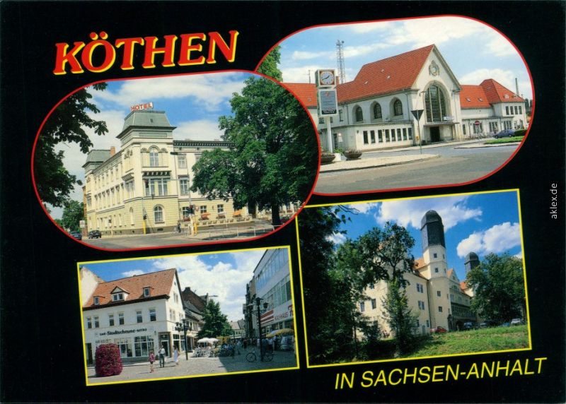 Köthen Bahnhof, Hotel Stadt Köthen, Fußgängerzone, Schloss 1987 Nr ...