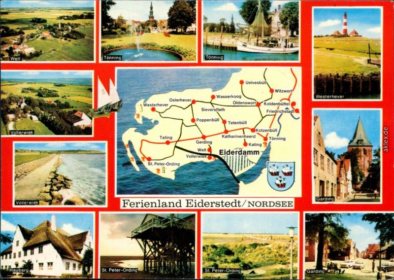 Eiderstedt Halbinsel Landkarte Wappen * Nr. ww90196 - oldthing ...