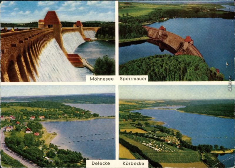 Ansichtskarte Günne Möhnesee - Stausee - Sperrmauer, Delecke Körbecke ...