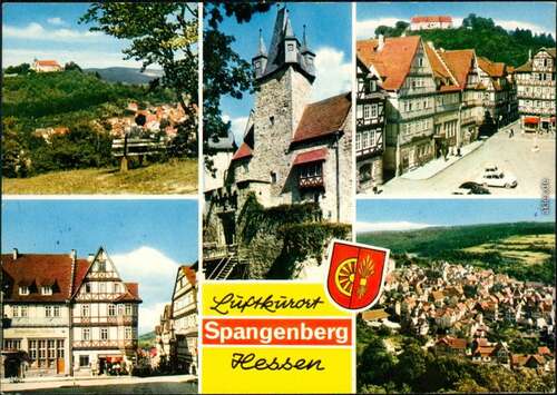 Spangenberg Schloss Spangenberg, Luftbild, Marktplatz, Panorama 1977 Nr ...