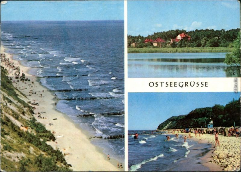 Ansichtskarte Koserow Koserow - Strand mit Steilküste, Kölpinsee 1971 ...