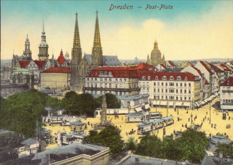Ansichtskarte Innere Altstadt-Dresden Postplatz 1906 Nr. 123173 ...