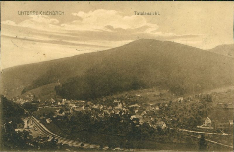 Ansichtskarte Unterreichenbach Blick auf die Stadt 1913 Nr. 127529 ...