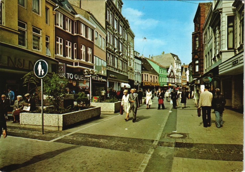 Ansichtskarte Flensburg Große Straße, belebt - Geschäfte 1978 Nr. 208009 - oldthing ...