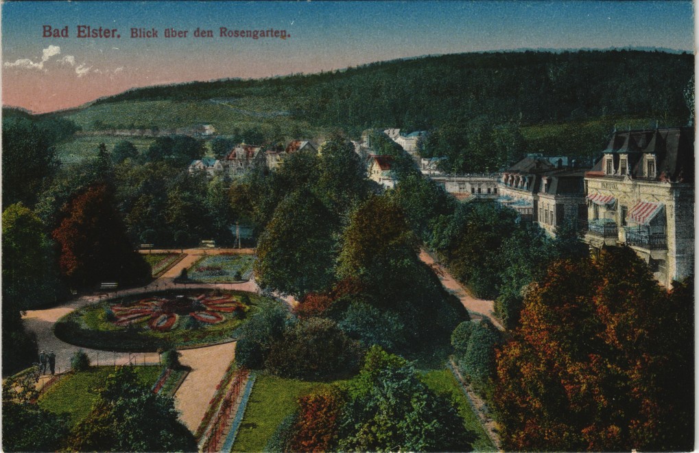 Ansichtskarte Bad Elster Blick nach dem Rosengarten 1913 Nr. 220542 ...