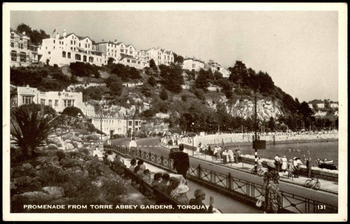 Postcard Torquay PROMENADE FROM TORRE ABBEY GARDENS 1950 Nr. 254954 ...