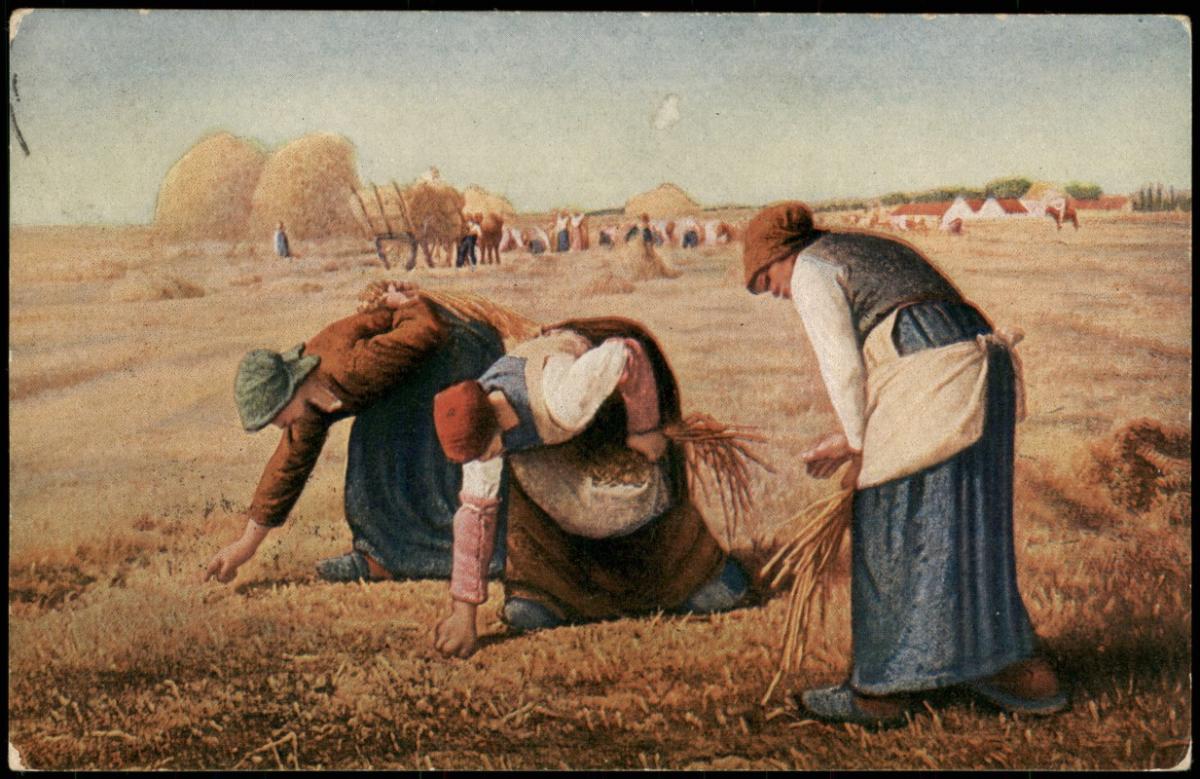 Künstlerkarte Gemälde (Art) Künstler J.F. Millet "Nachleser" 1916 Nr ...