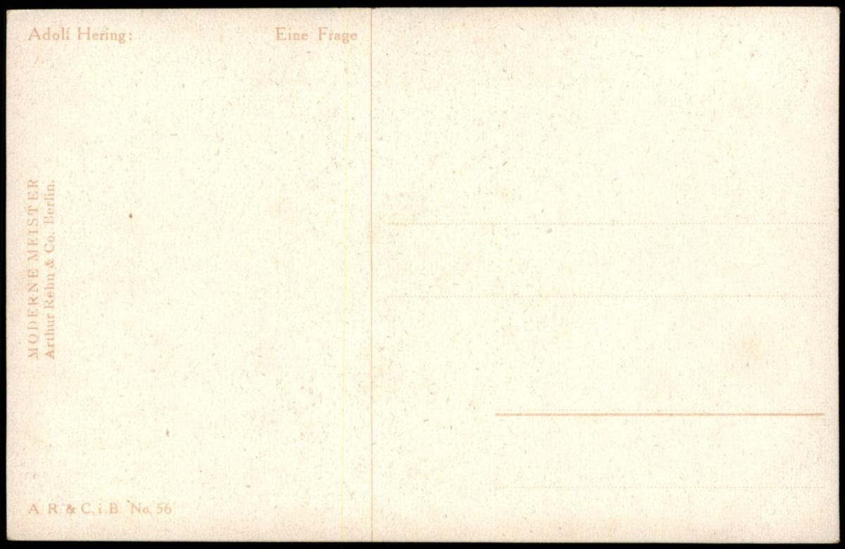 Künstlerkarte Gemälde (Art) Künstler Adolf Hering "Eine Frage" 1920 Nr ...