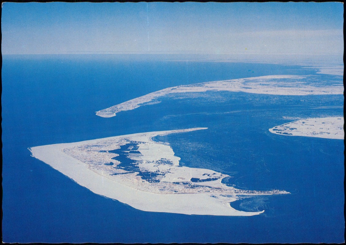 Insel Amrum Nordsee-Insel im Winter Luftaufnahme aus etwa 3000 m Höhe ...