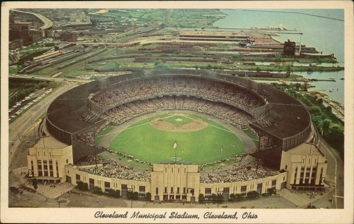 Cleveland Aerial View Municipal Stadium, Luftaufnahme Stadion 1966 Nr ...