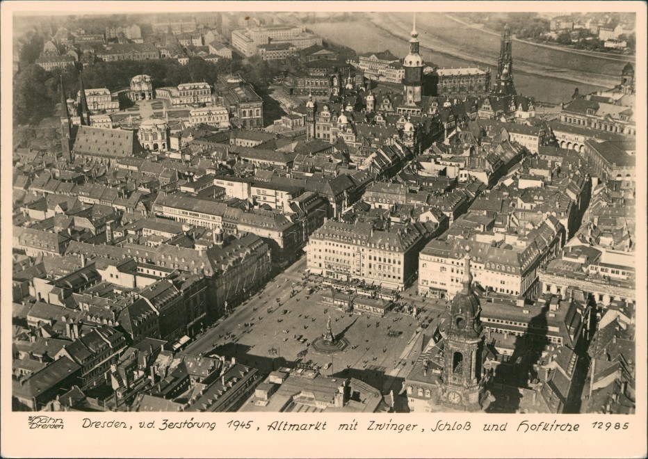 Dresden Luftbild mit Altmarkt vor der Zerstörung 1961 Walter Hahn:12985 Nr. 187138 - oldthing ...