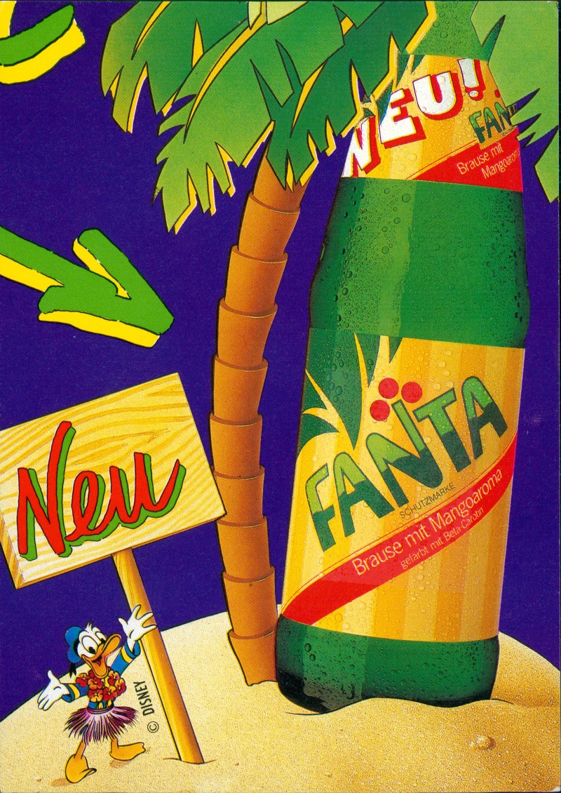 DISNEY Donald Duck wirbt für FANTA Brause (Reklame Werbung) 1980 Nr ...