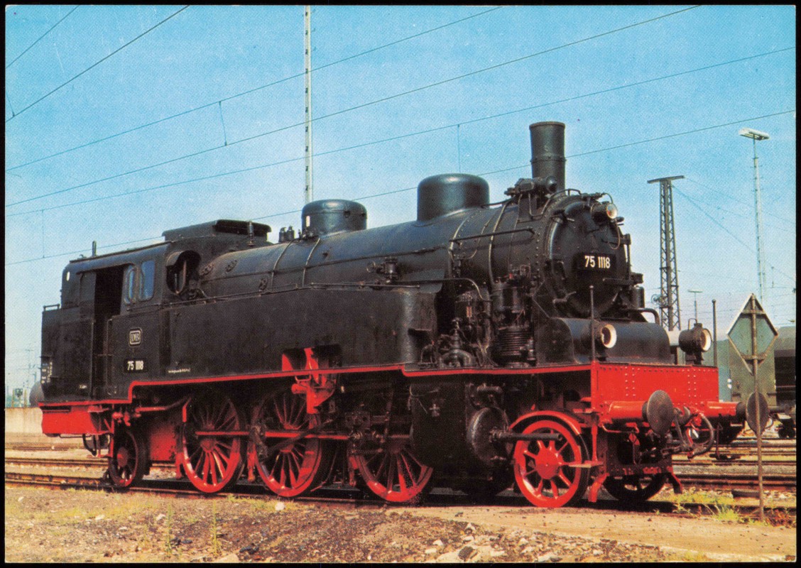 Verkehr Eisenbahn Zug Motiv-AK Dampflokomotive Baureihe 75 Tenderlokomotive 1980 Nr. 318641 ...